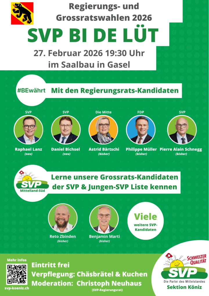 SVP Sektion Köniz - SVP bi de Lüt: Wahlen im Kanton Bern